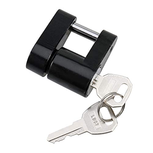 TOPSKY Trailer Hitch Coupler Lock Pin Dia1/4 in, 3/4 in Pin Diameter Zinc Alloy Coupler Lock for Security Full Protection Towing Power Hauling with Two Flat Key