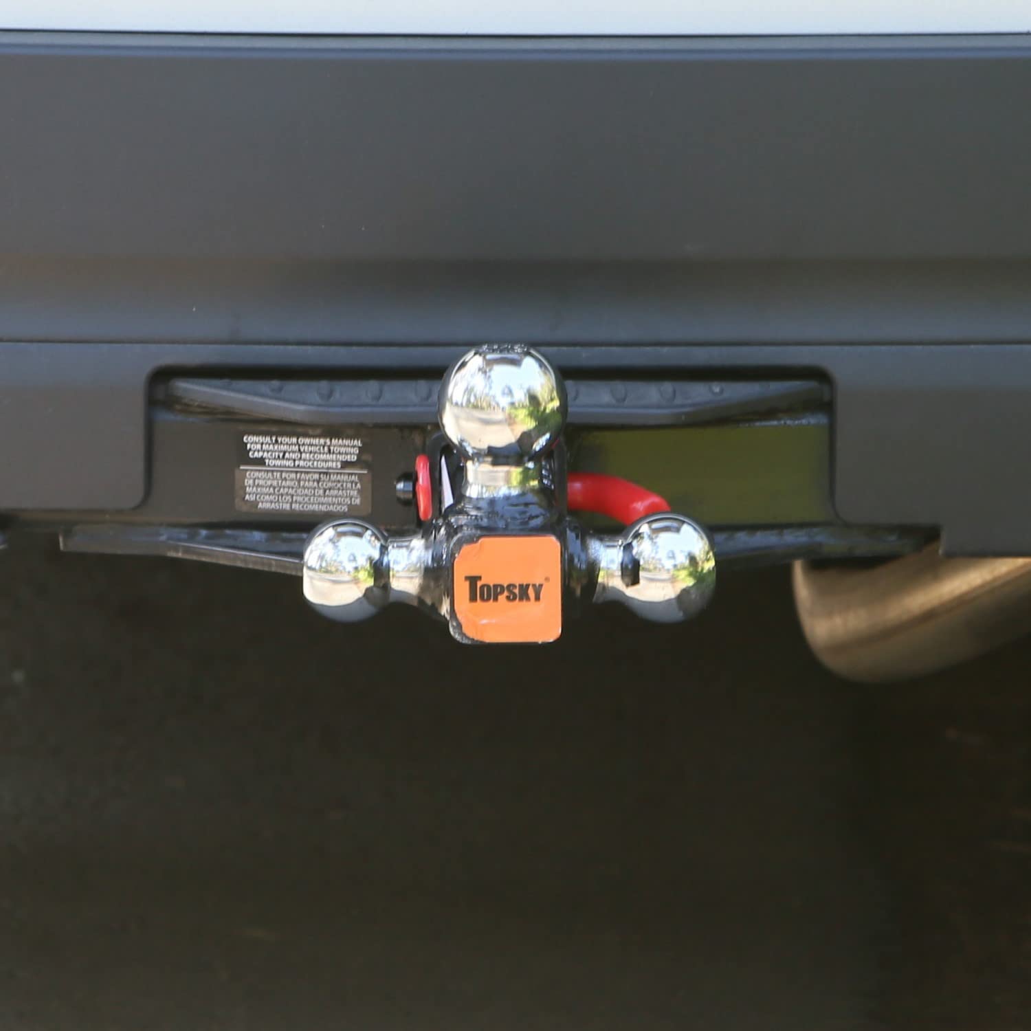 TOPSKY TS2101R Trailer Hitch Pin & Clip, 5/8 Inch Pin Diameter, Fits 2 Inch Receiver (Black & Red)