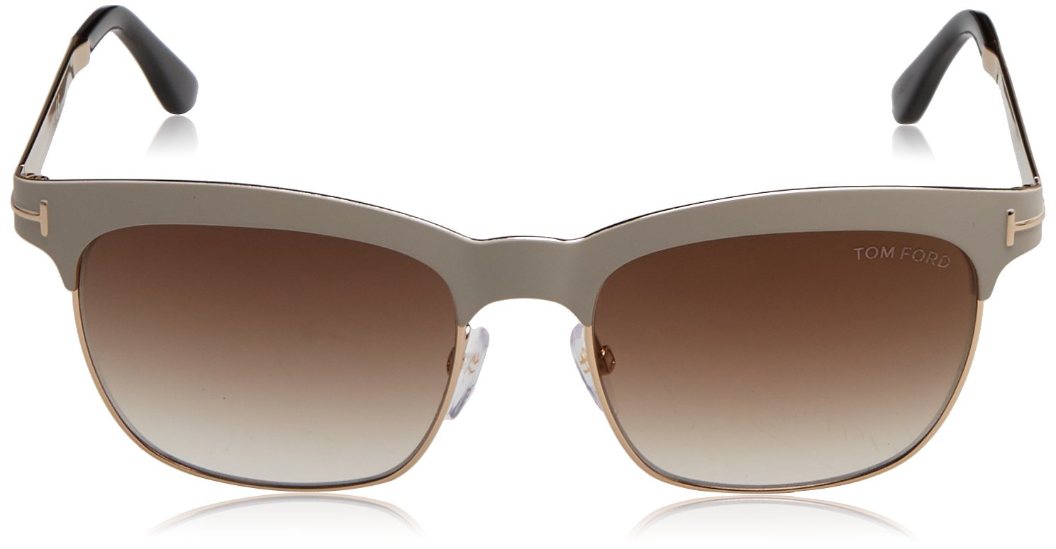 Tom Ford Elena Sunglasses FT0437 25F, Ivory/Gold Frame, Brown Gradient Lens, 54