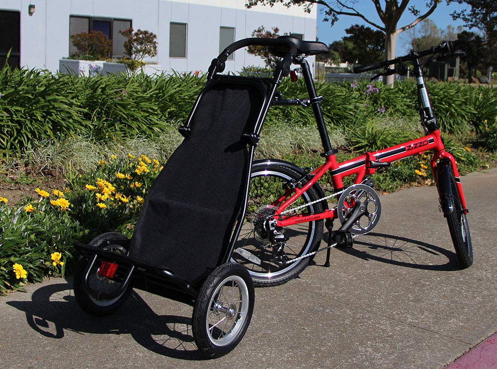 ZiZZO Compact Folding Cargo Bike Trailer with a Free Tote Bag and a Free Large Shopping Bag