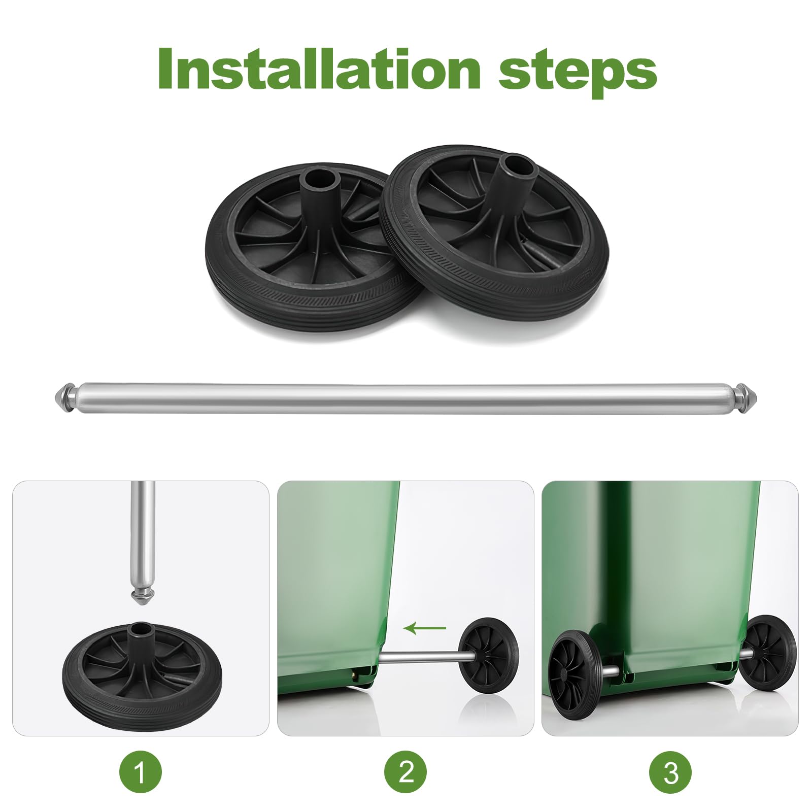 STOBAZA 1 Set Trash Can Spare Parts Dolly Tires Furniture Wheels Dolly Cart Plastic Wheels Replacement for Trash Can Garbage Can Waste Container Dollies Pulley To Rotate Base