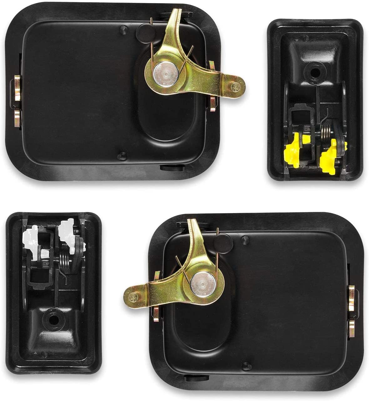 VESEN Exterior Door Handle + Interior Release Handle Replacement for 1997-2006 Wrangler # 55176383AE 55176382AE 55176477AC 55176476AC | Pack of 4