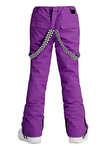 Womens Ski Pants Snow Snowboarding Waterproof Windproof Winter Outdoor Hiking Warm,Purple,L