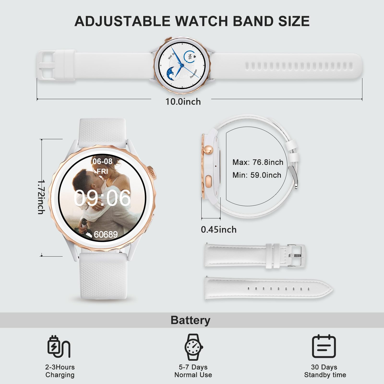 soinfo Smart Watches for Women(Answer/Make Call),Full touch Fitness Tracker Watches with Sleep Monitor 100 Sport Modes Activity Smartwatch Compatible with Android and iOS Phones