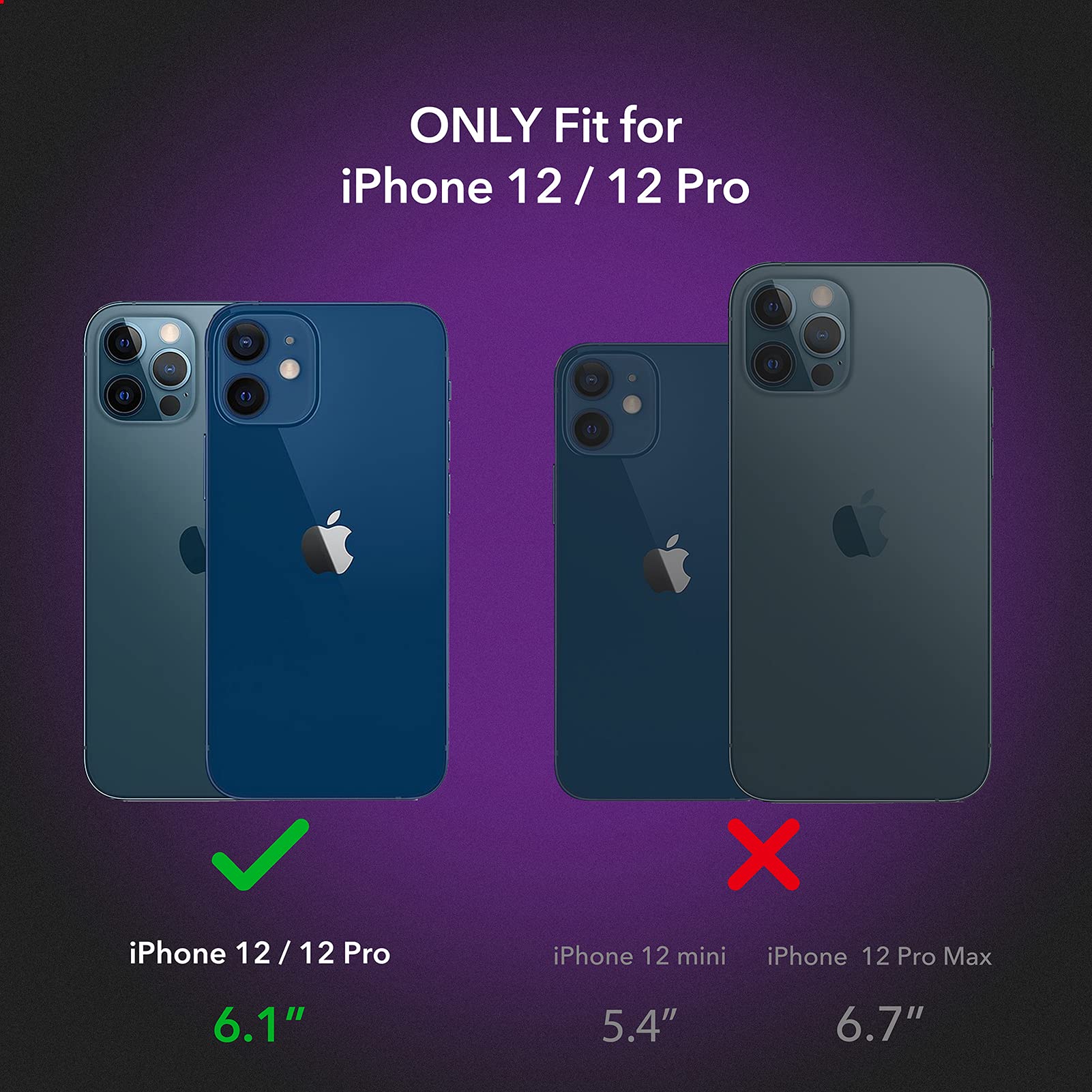 YOUMAKER Compatible with iPhone 12 & iPhone 12 Pro Case, Shockproof Case with Built-in Screen Protector Full Body Rugged Protective Heavy Duty Cover for iPhone 12/ iPhone 12 Pro 6.1 inch-Black