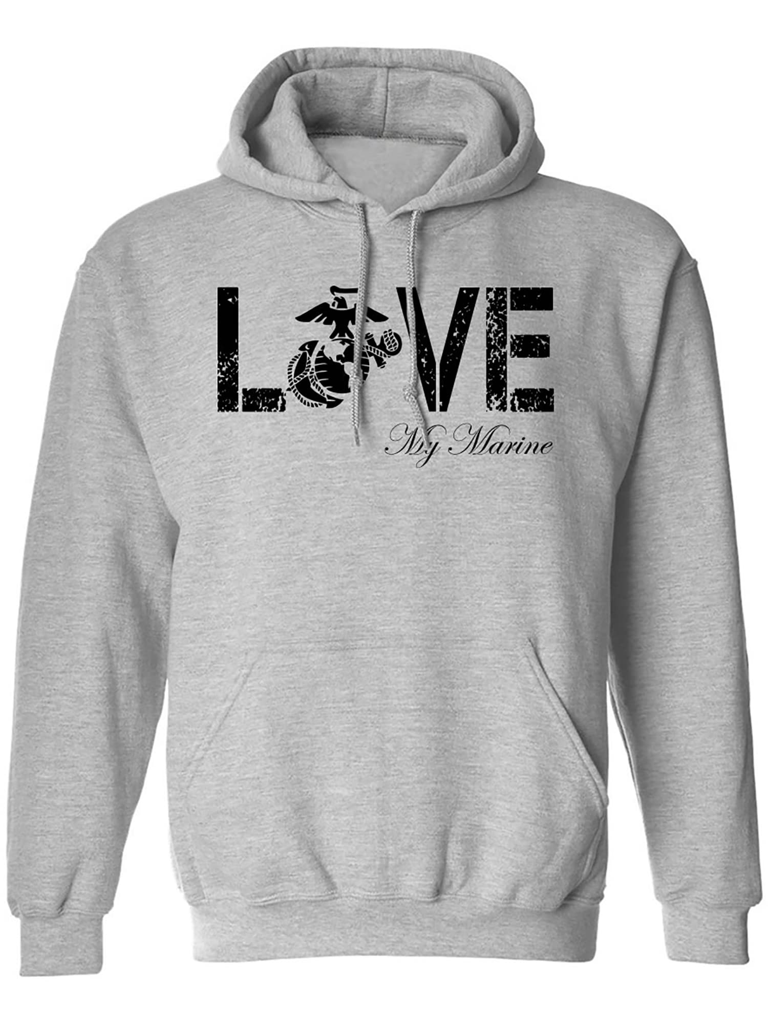 zerogravitee LOVE my Marine Hooded Sweatshirt in Sport Gray - Medium