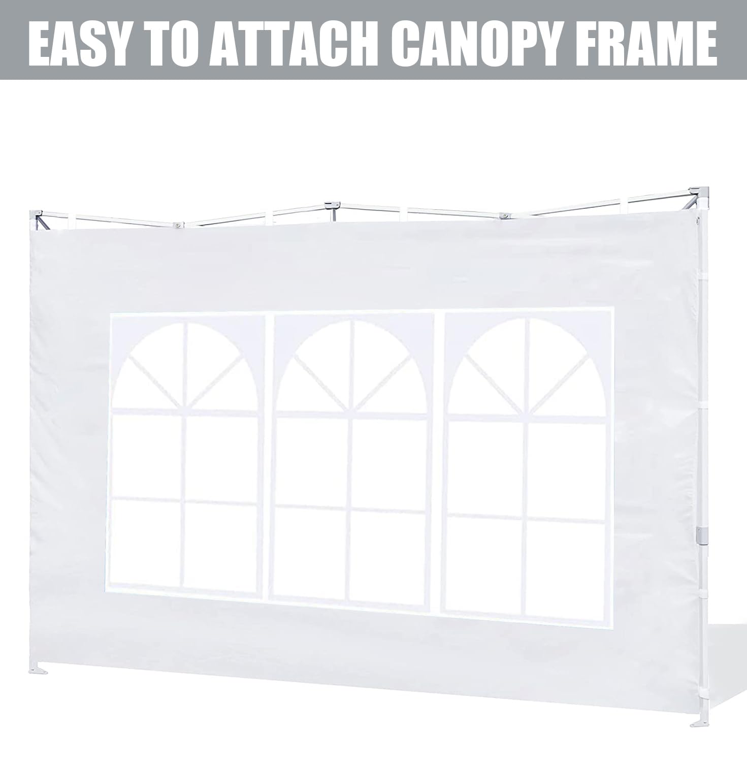 SCOCANOPY 2PCS SideWall with Window for 8x8 Canopy Frame (White)