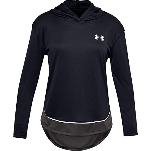 Under Armour Girls' Tech Long-Sleeve Layer T-Shirt , Black (001)/White , Youth Small