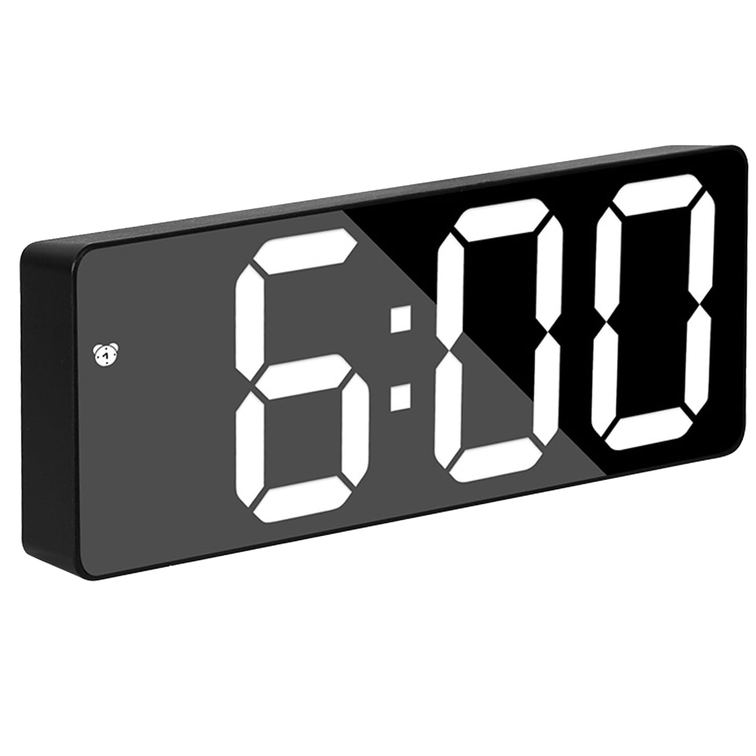 Yaboodn Digital Alarm Clock for Bedrooms, 6.5 inch LED Display with White Digits, 3 Levels Brightness Adjustable, Desk Alarm, Table Clock with 1 Alarm, 12/24H, Temperature, Corded Powered(White)