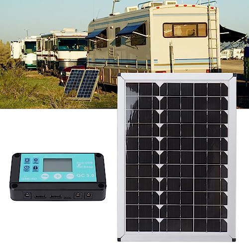 Solar Panel Battery Charger 100W Monocrystalline Stabilizer Charge Controller Usb Silicon Kit Green Dual for Abs Monocrystalline Silicon 18V Set Solar Panels
