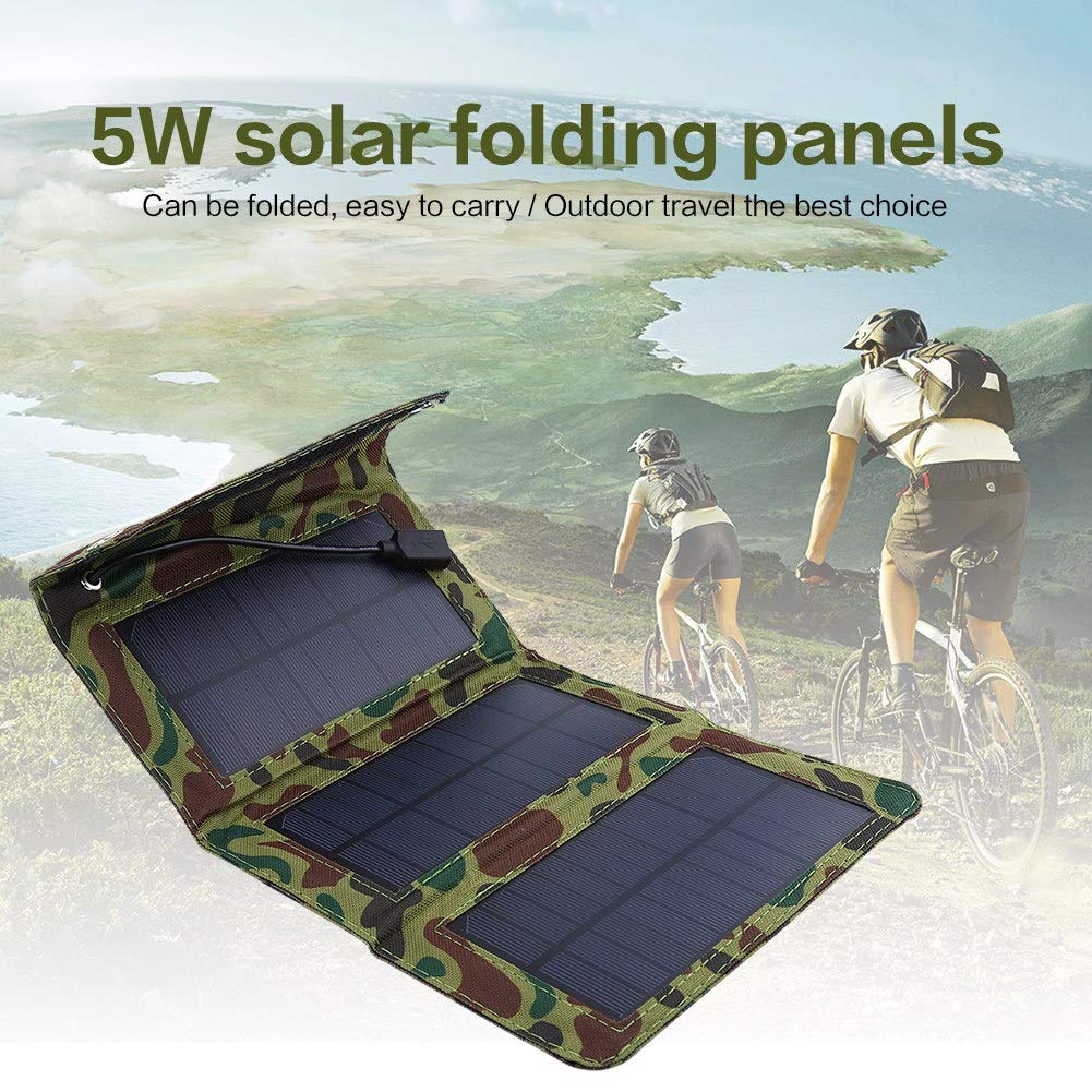 Solar Panel Charger Werpro 22×12×4 5w 5v Waterproof Foldable Portable Solar Panel Charger Outdoor Mobile Power Bank USB