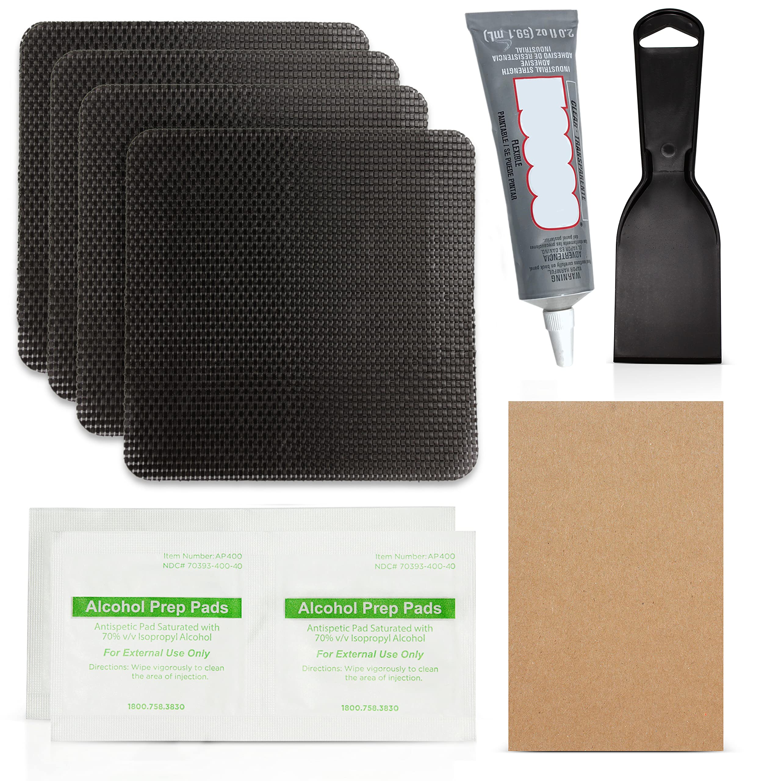 Trampoline Repair Patch Kit 4 x 4 Square Patches for Repairing Holes or tears in a Trampoline Mat (Square)
