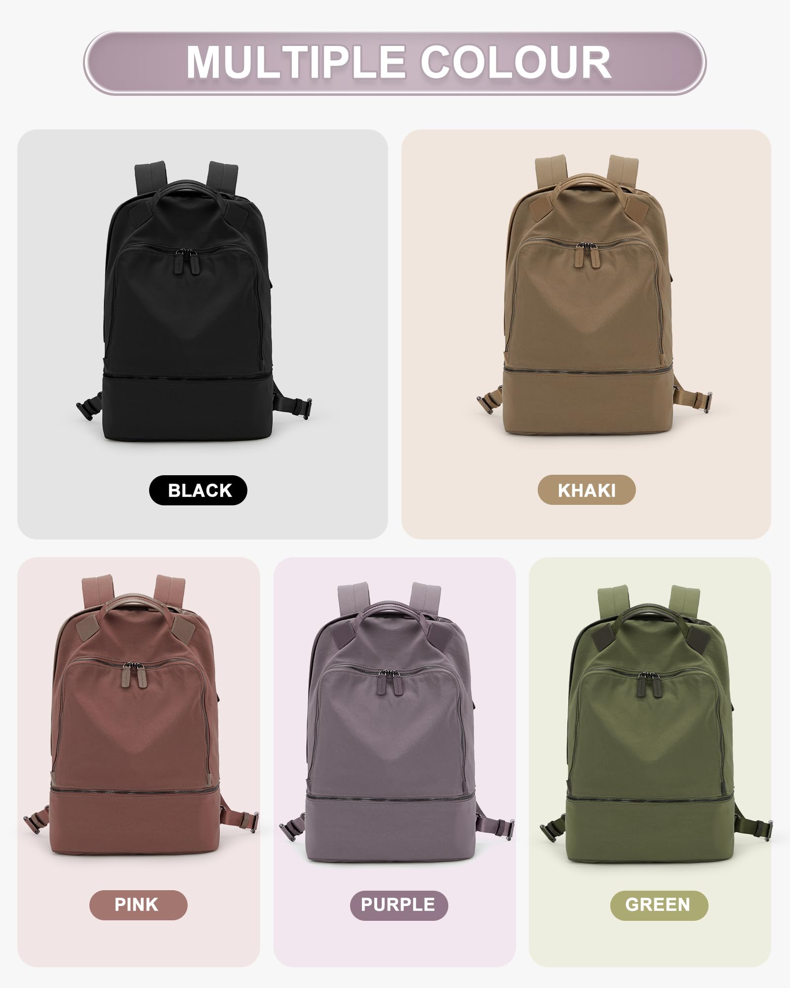 VENATIN Gym Backpack for Women Waterproof Small Gym Bag With Shoe Compartment Sports Essentials Backpack with Wet Dry Pocket, Purple…