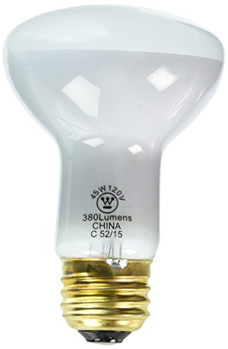 Westinghouse 0370000, 45 Watt, 120 Volt Frosted Incand R20 Light Bulb, 2000 Hour 380 Lumen,Clear