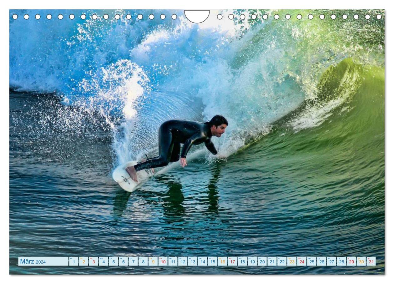 Surfing - water, wind and cool guys (Wall Calendar 2024 DIN A4 Landscape), CALVENDO 12 Month Wall Calendar