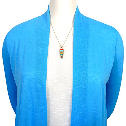 Turquoise Network Genuine Gemstone Pendant & Earrings Set in 925 Sterling Silver with 20" Chain (Multi)
