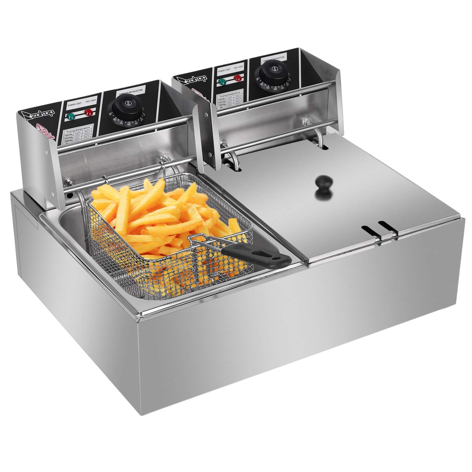 Stainless Steel Electric Fryer for French Fries, Donuts 12L