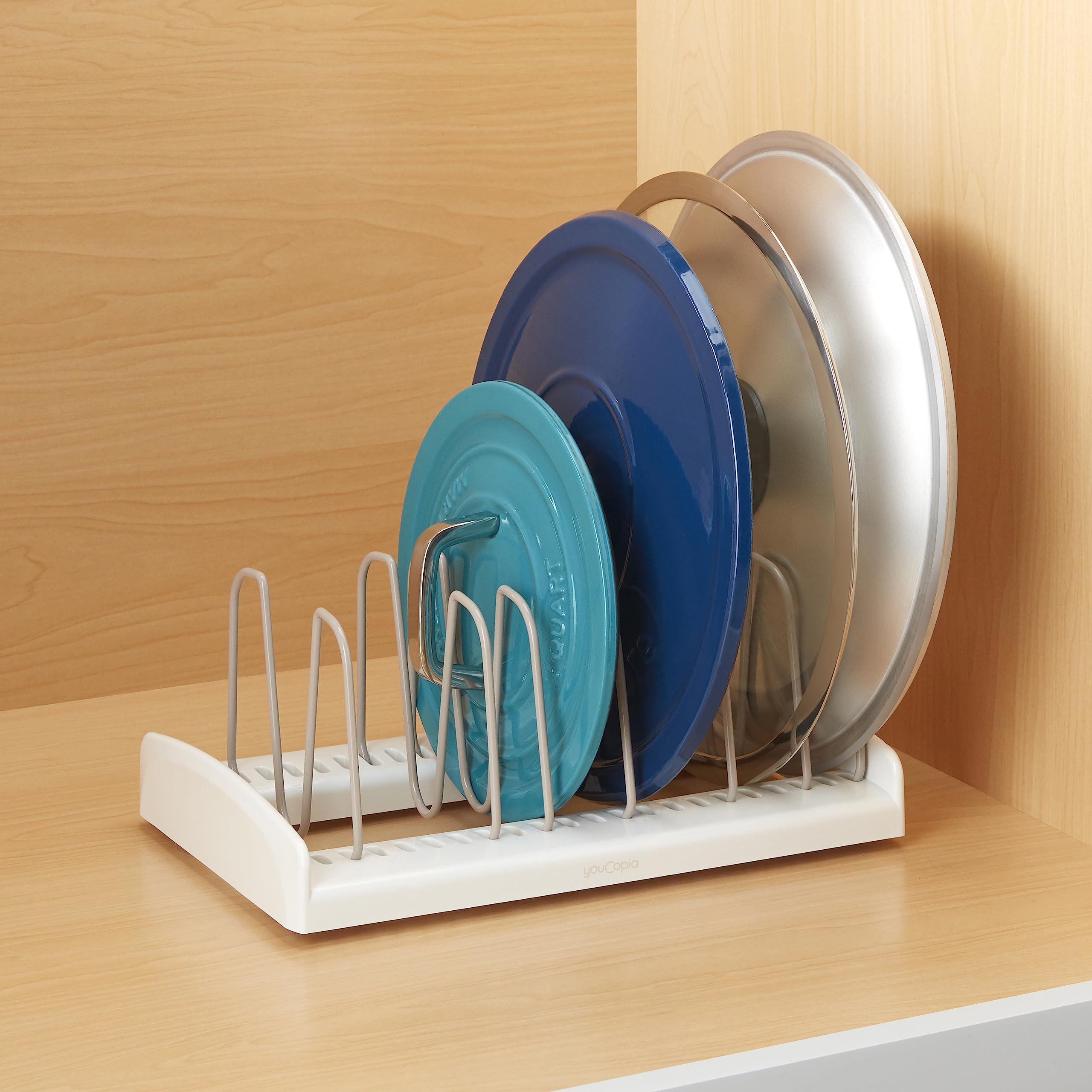 YouCopia StoreMore Adjustable Pot Lid Organizer, Standard, White