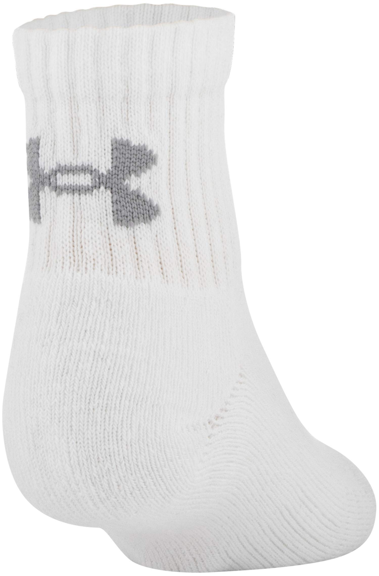 Under Armour Youth Training Cotton Quarter Socks, Multipairs , White (3-Pairs) , Small
