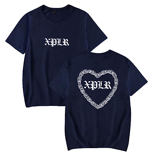XPLR Tshirt Sam and Colby Chainlink Tee Merch Men T-Shirt Summer Women Short Sleeve O-Neck Tshirt (Navy Blue,XL)