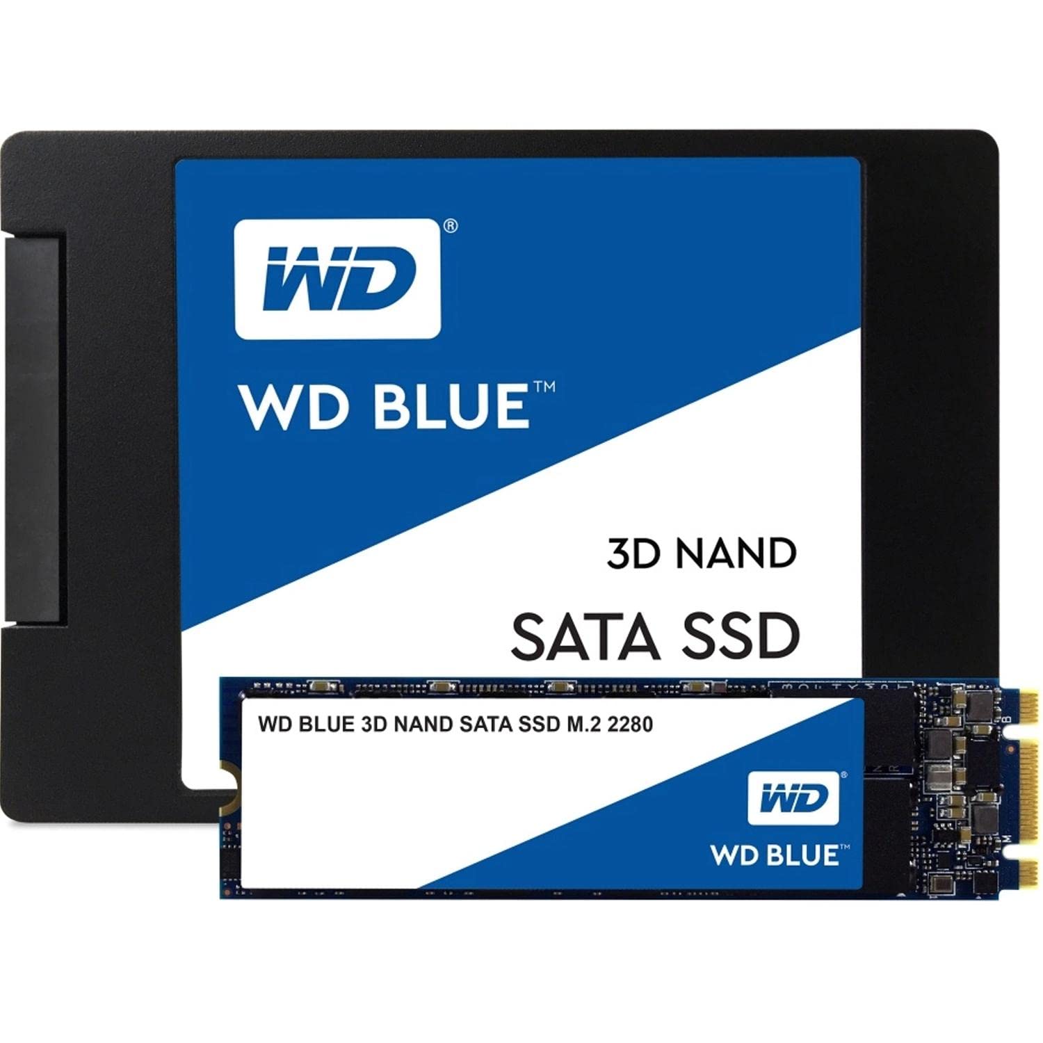 Western Digital 500GB WD Blue 3D NAND Internal PC SSD - SATA III 6 Gb/s, M.2 2280, Up to 560 MB/s - WDS500G2B0B