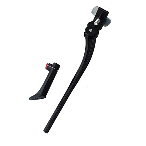Zerlibeaful MTB Adjustable Kickstand Side Bike Alloy Kick Bicycle Road Stand Aluminum Bike Accessories Pannier Hooks (Black, One Size)