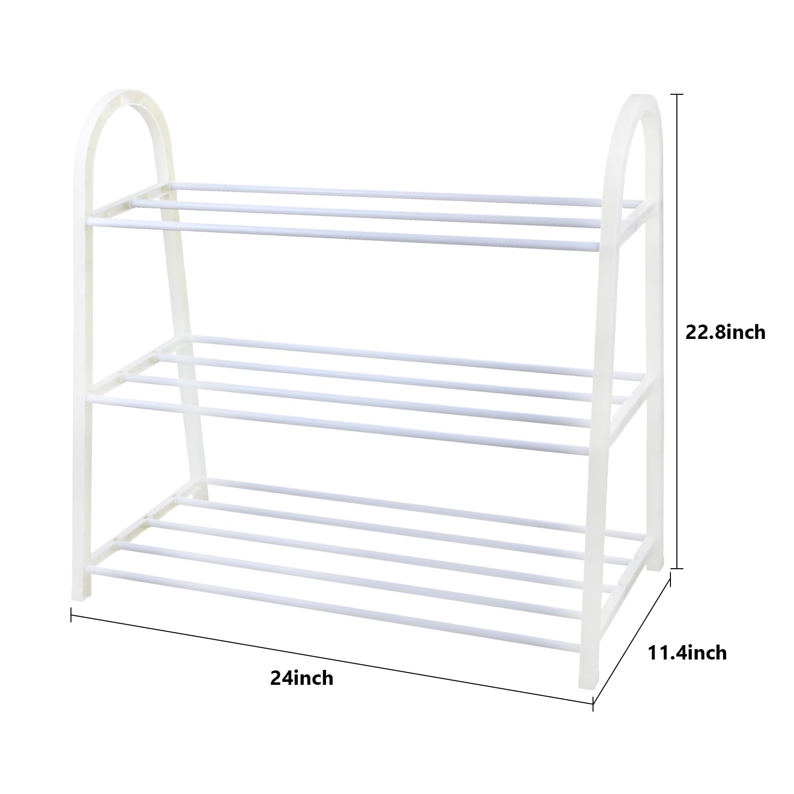 Weyrinice Shoe Organizer, 3-Tier Free Standing Shoe Rack for Entryway&Closet, Easy to Assemble Shoe Storage, Sturdy|Fashionable|Multi-functional Shoe Holder for Decorating Home & Office