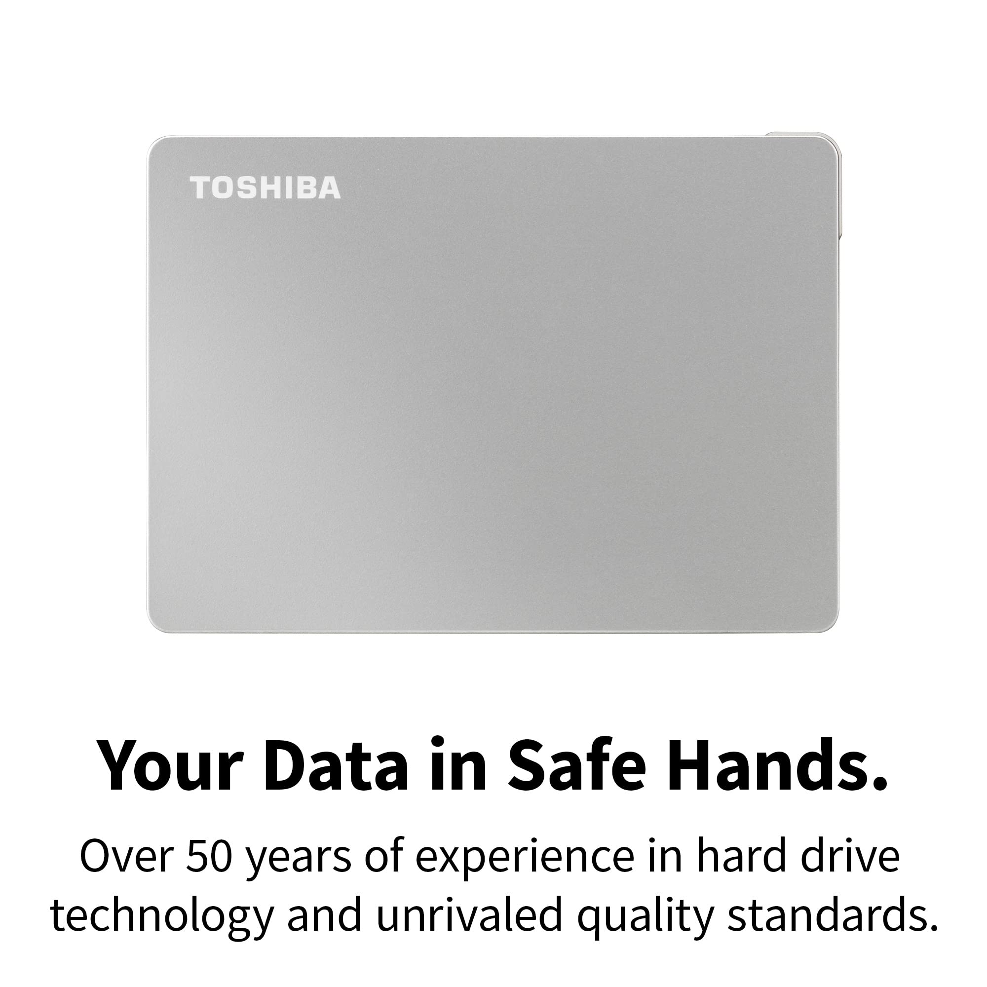 Toshiba 4TB Canvio Flex Portable External Hard Drive for Mac, Windows PC and Tablet use, Compatible with Most USB-C and USB-A Devices, Silver (HDTX140ESCAA)