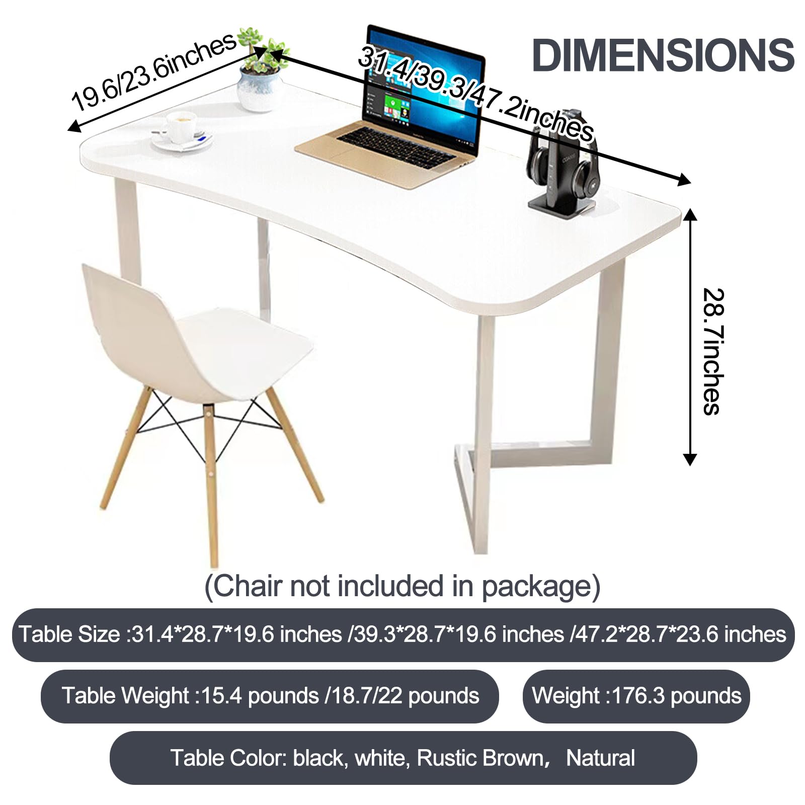 XUEGW Computer Desk Home Office Desk Writing Desks Study Table Modern