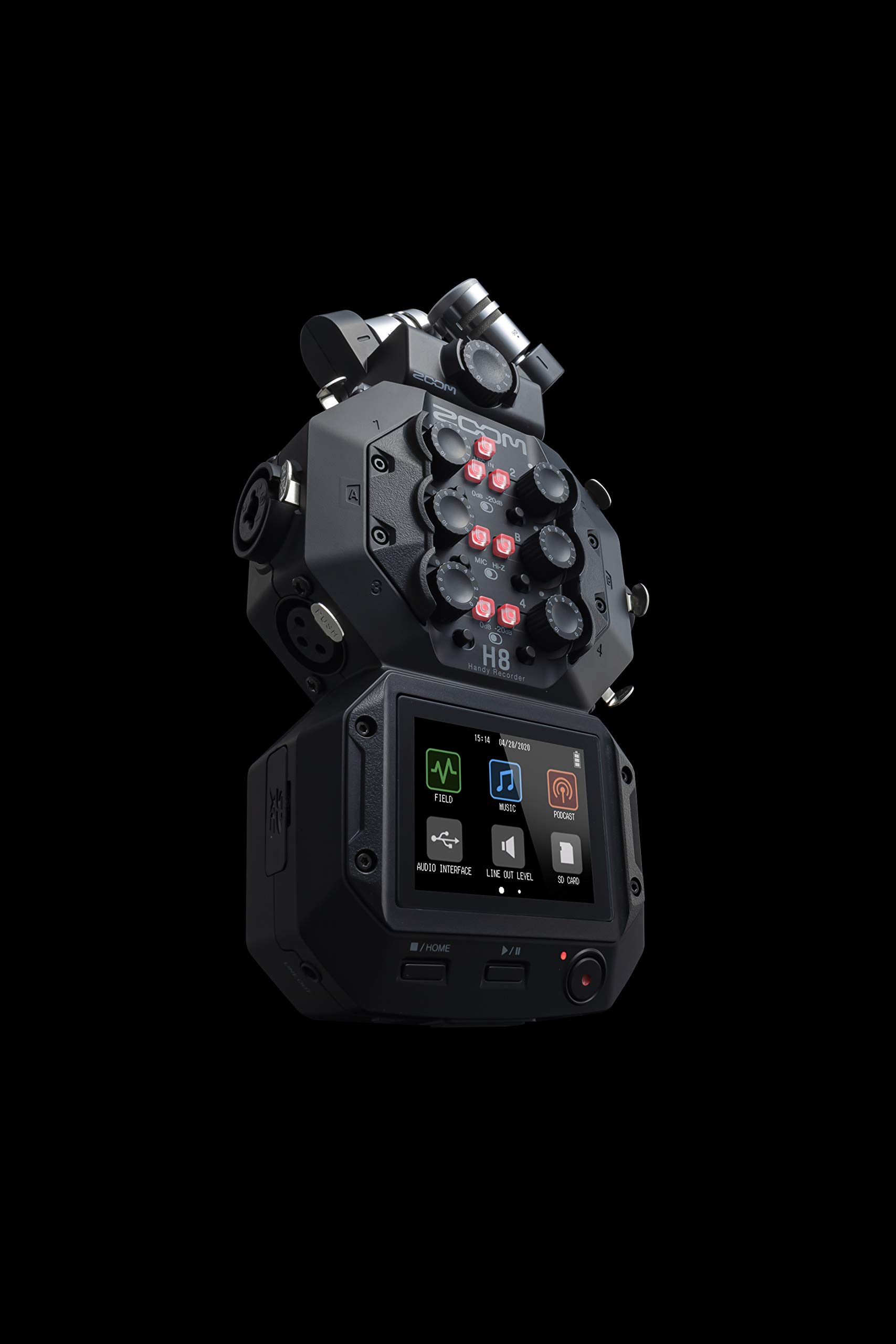Zoom H8 12-Track Portable Recorder, Stereo Microphones, 6 Inputs, Touchscreen Interface, USB Audio Interface, Battery Powered, for Stereo/Multitrack Audio for Video, Podcasting, and Music
