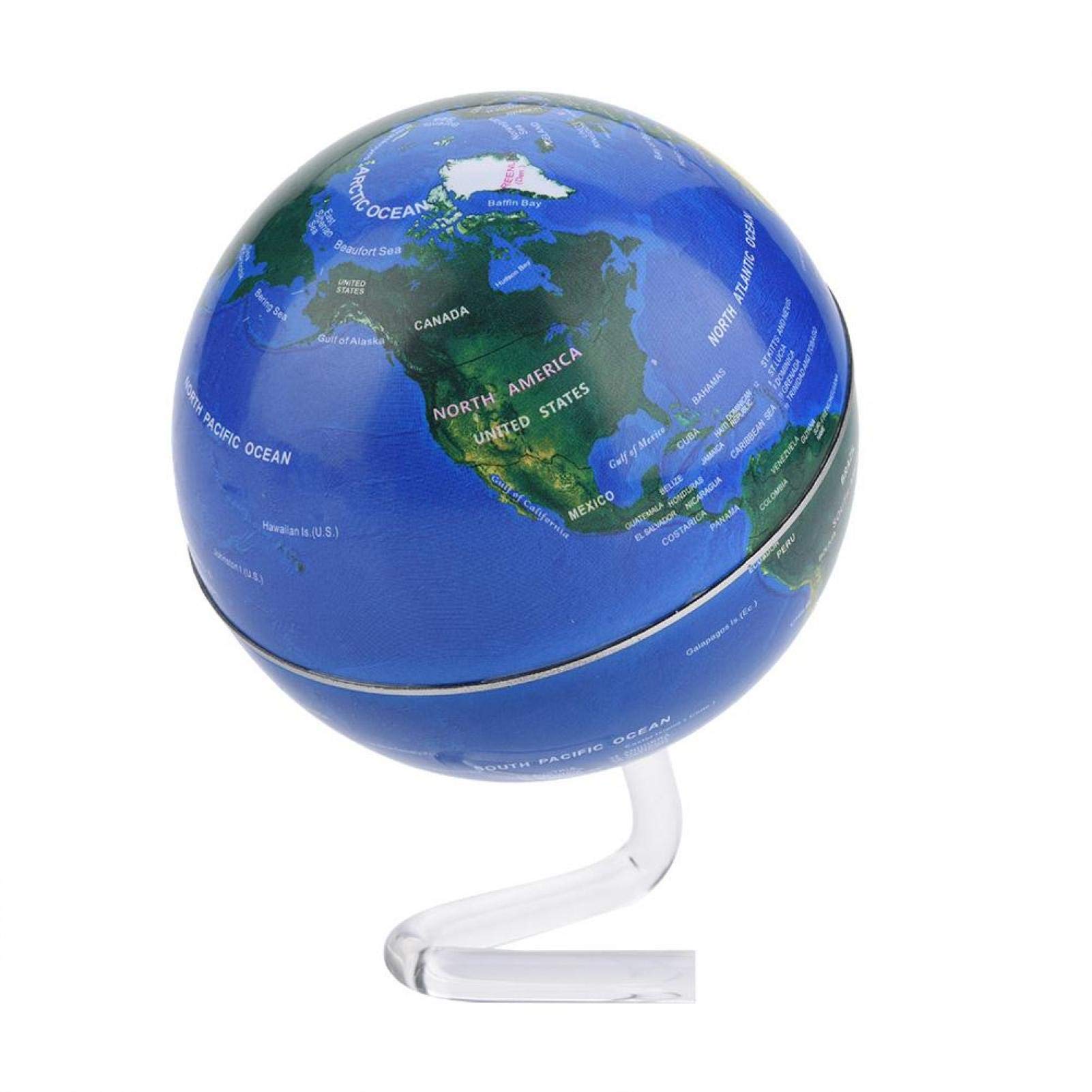 World Globe, Rotating Earth Globe Rotating World Globe, Non- Great Education Tool with Stand Office Decoration for Kids and Adults(English Blue)