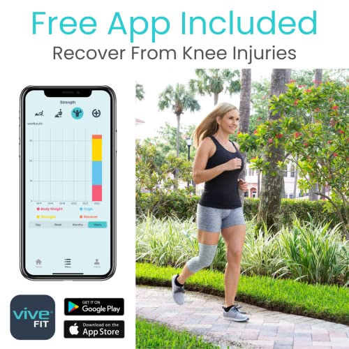 Vive Knee Compression Sleeves for Women & Men (Pair) - Elastic Support Brace for Improved Circulation, Recovery, Arthritis Joint Pain - Great for Sports, Running, & Jogging