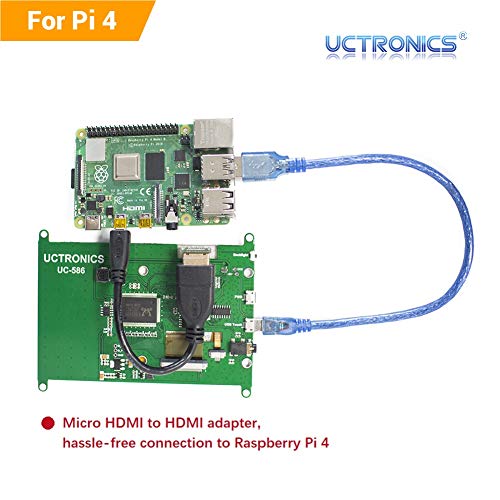 UCTRONICS 5 Inch Touch Screen for Raspberry Pi 4, 800×480 Portable Capacitive HDMI LCD Touchscreen Display Monitor for Pi 4 B, 3 B+, Windows 10 8 7 (Free Driver)