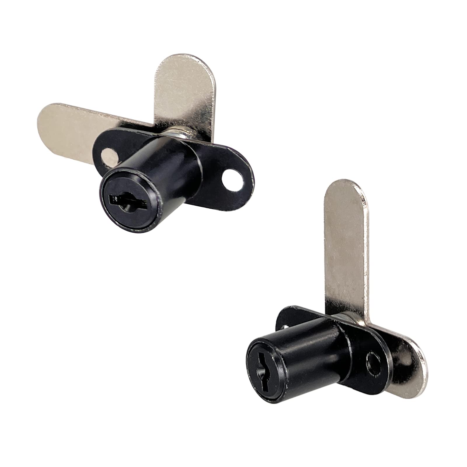 Xnrtop Cam Locks Cabinet Locks Keyed Alike, Cylinder Length Fits on 0.4'', Secure File Drawer Mailbox RV Storage Tool Box Replacement Lock Set, Zinc Alloy(5/8 Inch 6Pcs) (Black, 19mm)