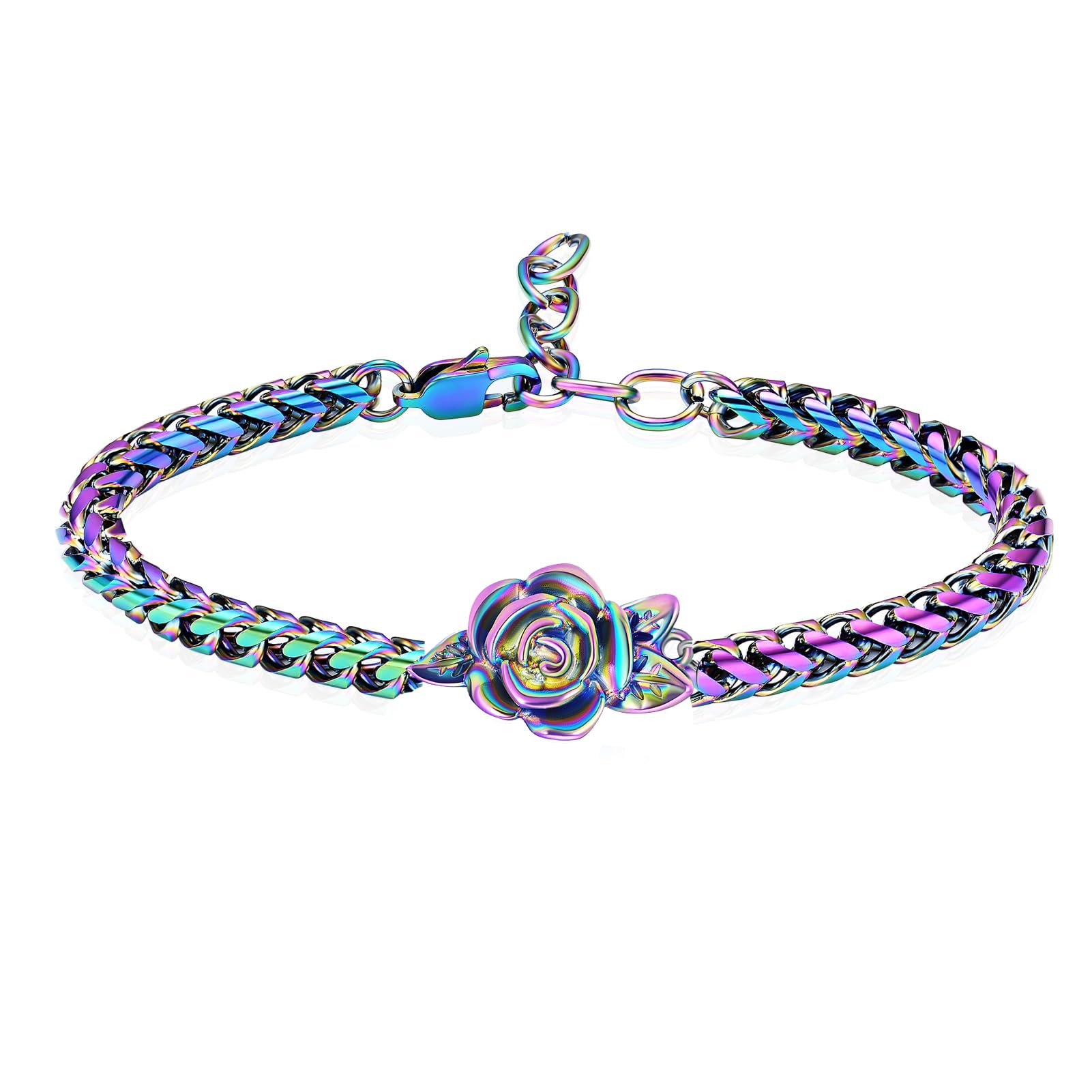 zeqingjw Cremation Jewelry Rose Flower Urn Bracelet for Ashes for Women Adjustable Keepsake Memorial Bracelet Urn Bangle Ashes Holder