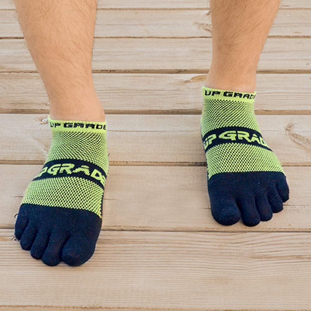 UGUPGRADE Toe Socks, Everyday Run Midweight Low Cut Ankle Lycra Toesocks with Heel Tab for Men Women