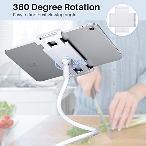 Tryone Gooseneck Tablet Holder Stand for Bed Adjustable Flexible Arm Tablets Mount Clamp on Table Compatible with iPad Air Mini | Galaxy Tabs | Kindle Fire | Switch or Other 4.7-10.5" Devices