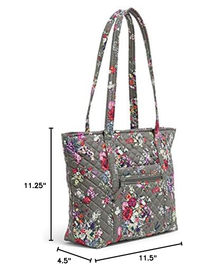 Vera Bradley Women's Cotton Small Vera Tote Bag, Hope Blooms - Recycled Cotton, One Size