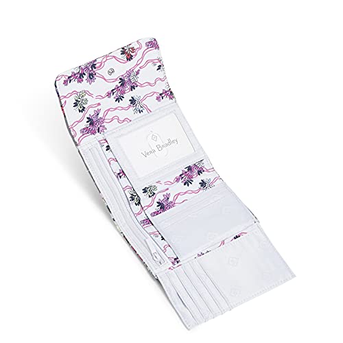 Vera Bradley Women's Cotton Riley Compact Wallet With RFID Protection, Hope Blooms - Recycled Cotton, One Size