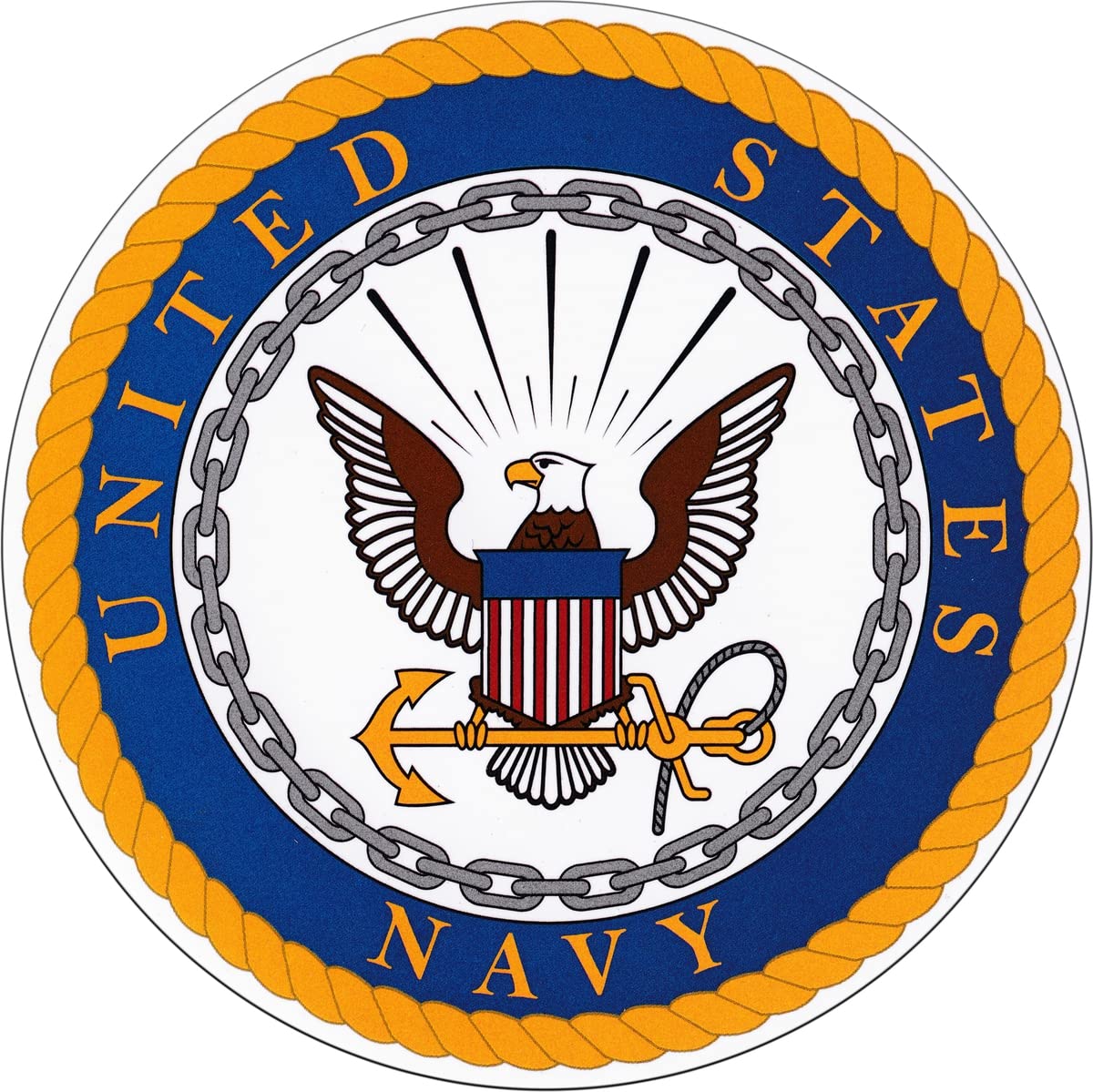 United States Navy Military Round Logo - Die Cut Sticker / Decal