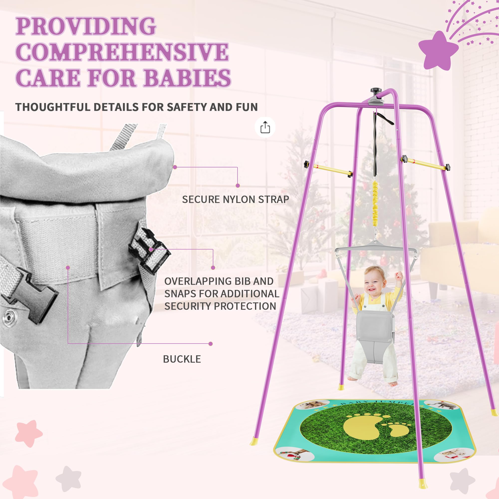 YIsintruan - The Original Baby Exerciser with Super Stand for Active Babies That Love to Jump and Have Fun (Standard, Purple)