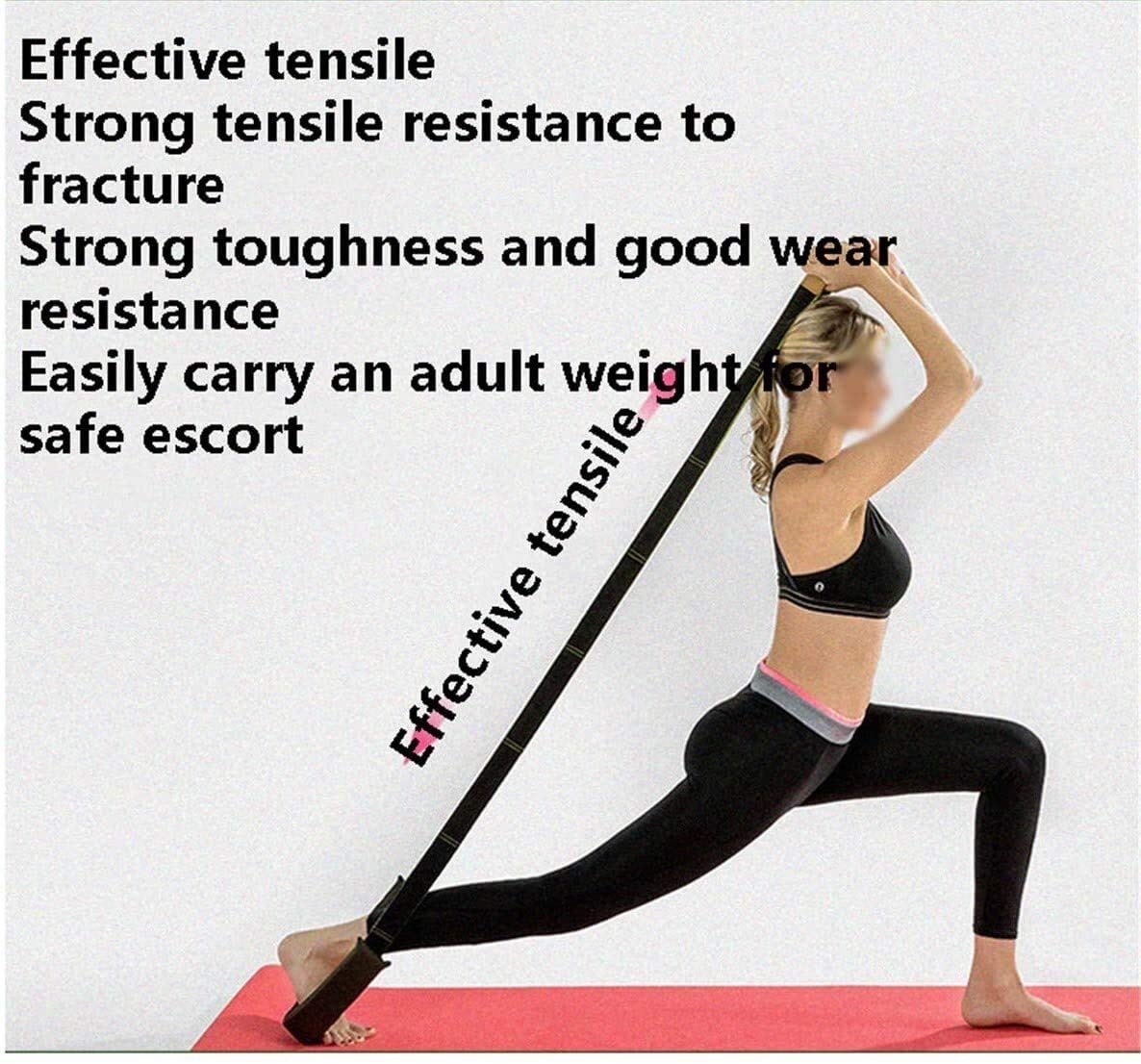 ZCM Belt Yoga Rope Leg Lacing Stretching Yoga Accessories Dance Soft Opening Lower Waist Trainer Elastic Pull Rope(Color:Green+Black)