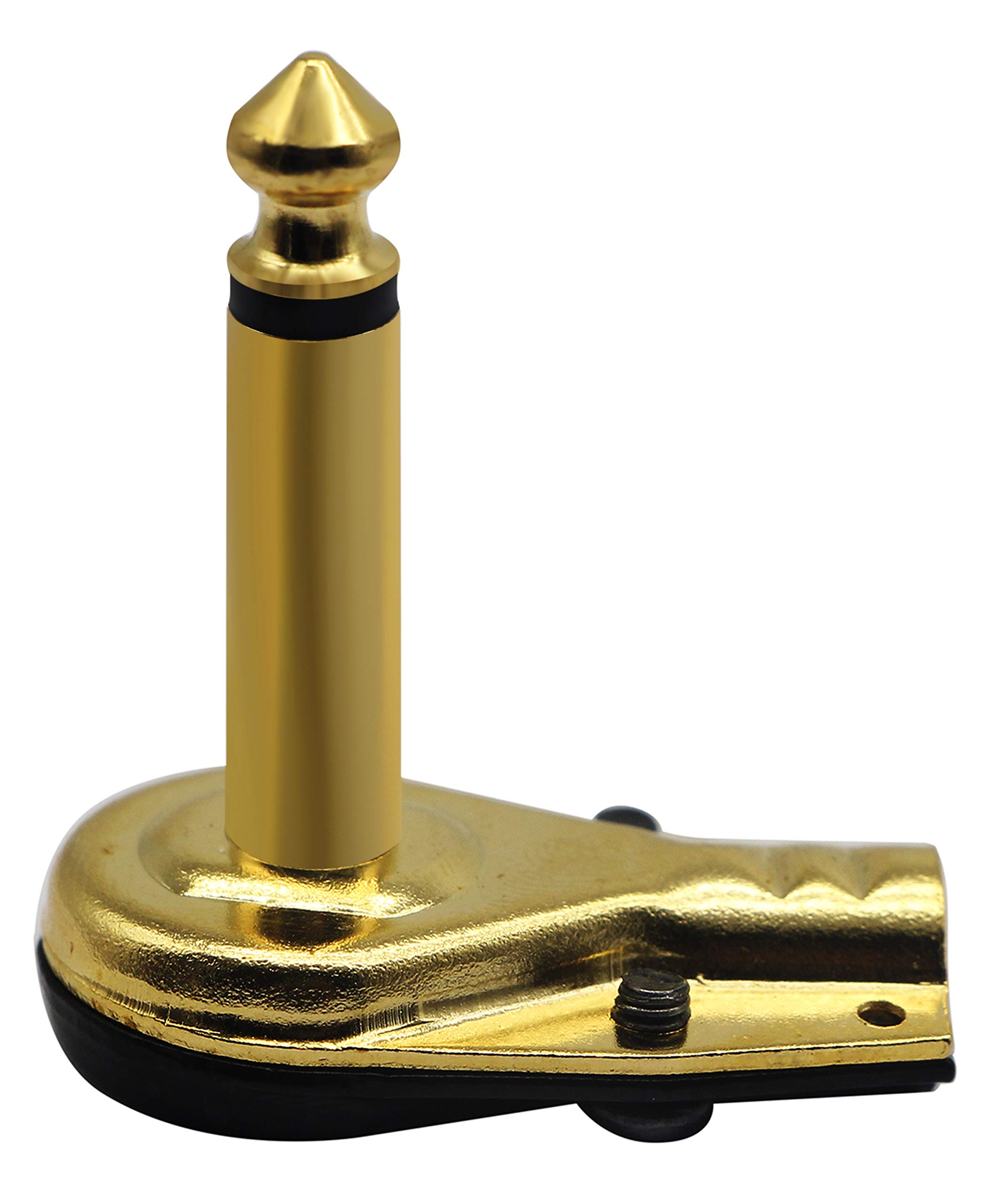zdyCGTime DIY 6.35MM 1/4" Mono Male 90 Degree Right Angle Pancake Style Plugs Connectors for Speaker,Patch Cable,Snakes Golden Plated TS Male Mono 1/4 Inch Phono 6.35mm Phone Microphone Plug(4 pack)