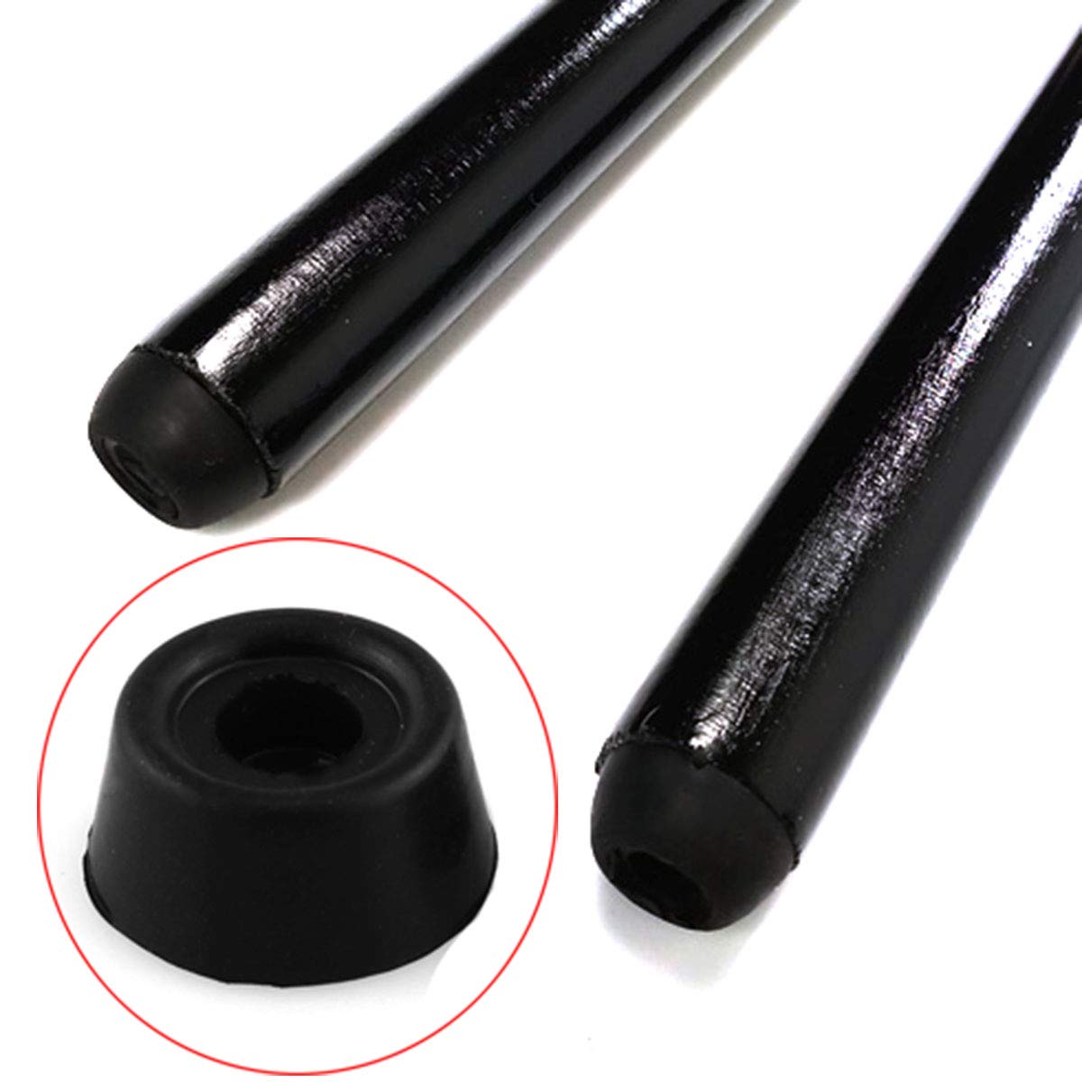 ZRM&E 4pcs Black Pool Billiard Snooker Table Stick Screw-on Rubber Cue Bumpers Protective Protector