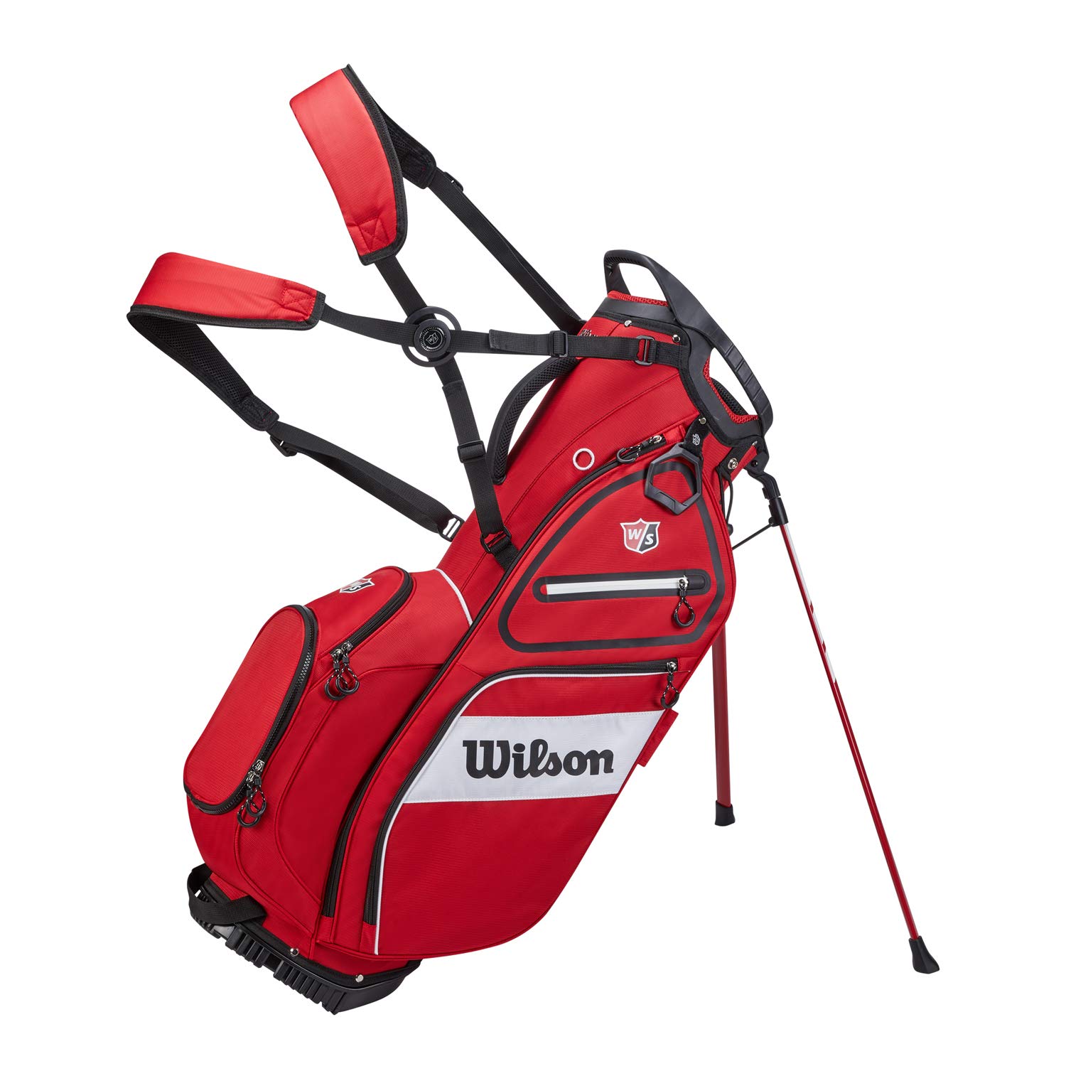 WILSON Staff EXO II Mens Golf Bag - Carry, Red, Negro/Celeste