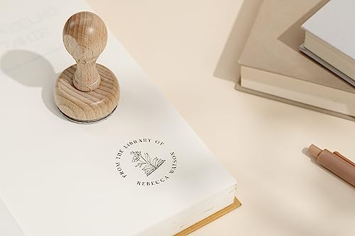 Stamp by Me | from The Library of | Embosser Book Stamp | Floral Library Stamp | Custom rubber stamp | Personalized Teacher Stamp | Custom Library Stamp (Rubber Stamp)