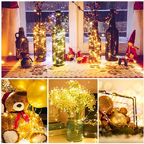 YJFWAL 12 Pack 30 LED Fairy String Lights with Timer function, Waterproof Fairy Lights Wire Lights,Battery Operated Firefly Lights(AAA Batteries Included),for Patio,Garden,Wedding Decor (Warm White)