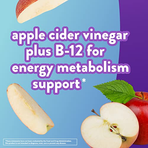 Vitafusion Apple Cider Vinegar Gummies, 500mg Apple Cider Vinegar per Serving Plus B Vitamins, 75ct, Natural Apple Cider Flavor from America’s Number One Gummy Vitamin Brand