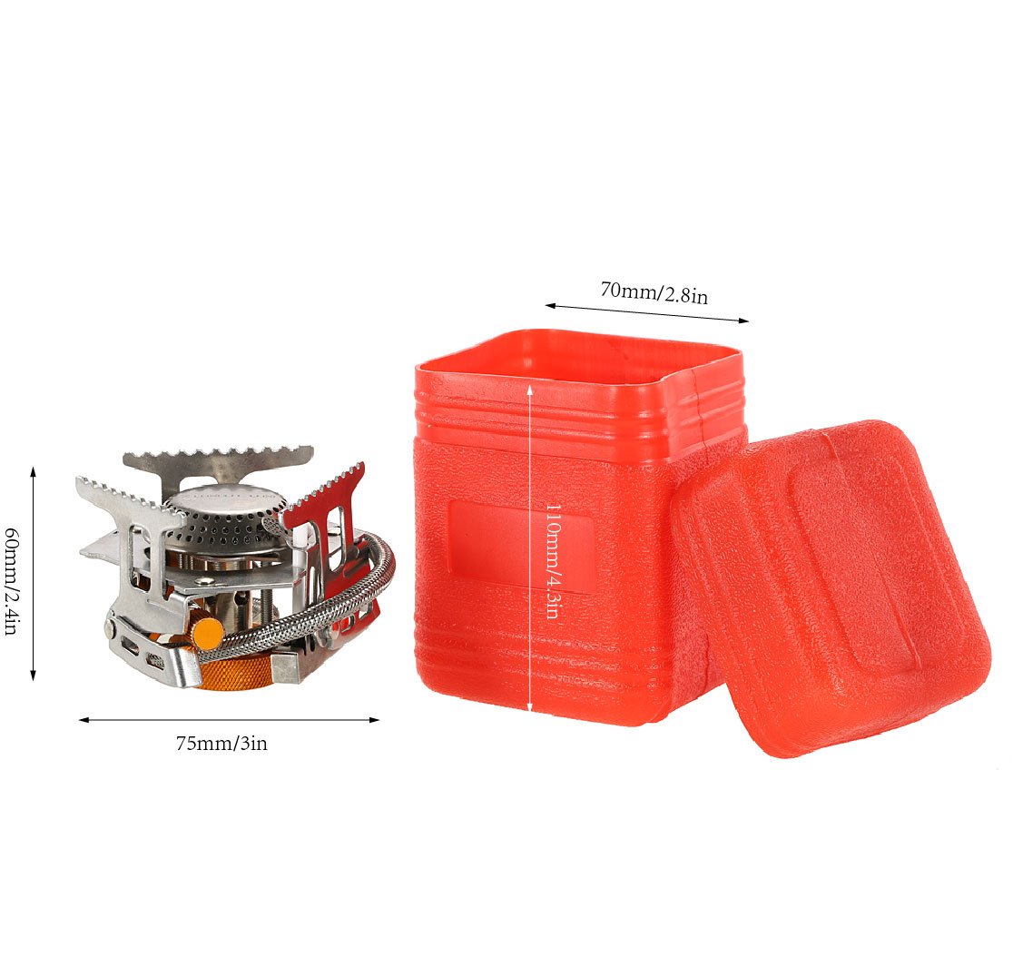 ZUMULUM Outdoor Camping Stove w/Aluminum Windscreen 3500W Ultralight Compact Foldable Backpacking Gas Stove, 9-Plate Camp Stove Windscreen Windshield .Emergency and Survial Preparation.