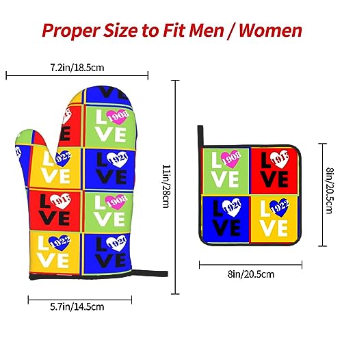 Zeta Phi Oven Mitts 3pcs Kitchen Accessory Kitchen Thickened Mittens Black Sorority Oven Mitt Surface Safe for Baking,Cooking,BBQ Potholders for Sorority Sisters